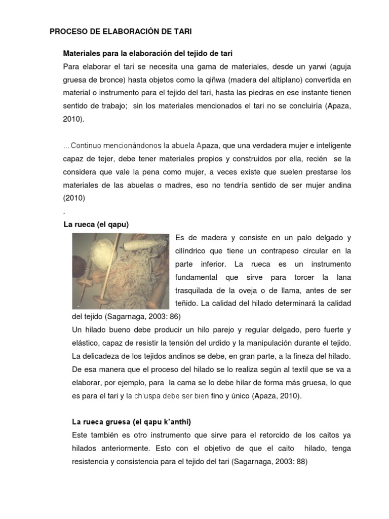 TARI | PDF | Telar | Textiles