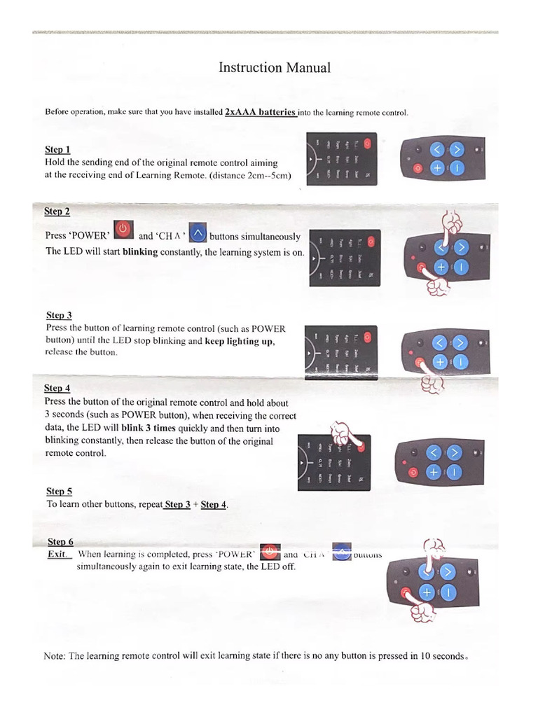 Instruction Manual Universal Remote Control Korisniclo Uputstvo ...