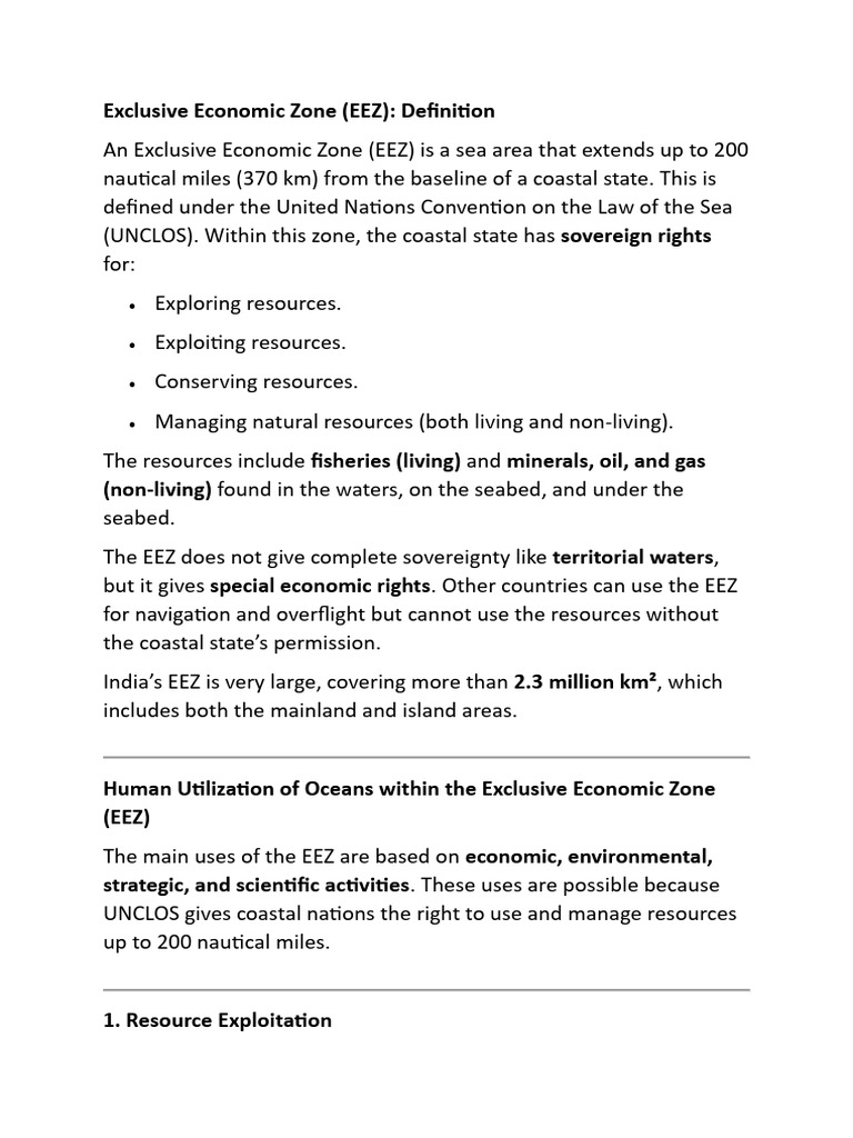 Examples of Exclusive Economic Zones | PDF | Exclusive Economic Zone ...