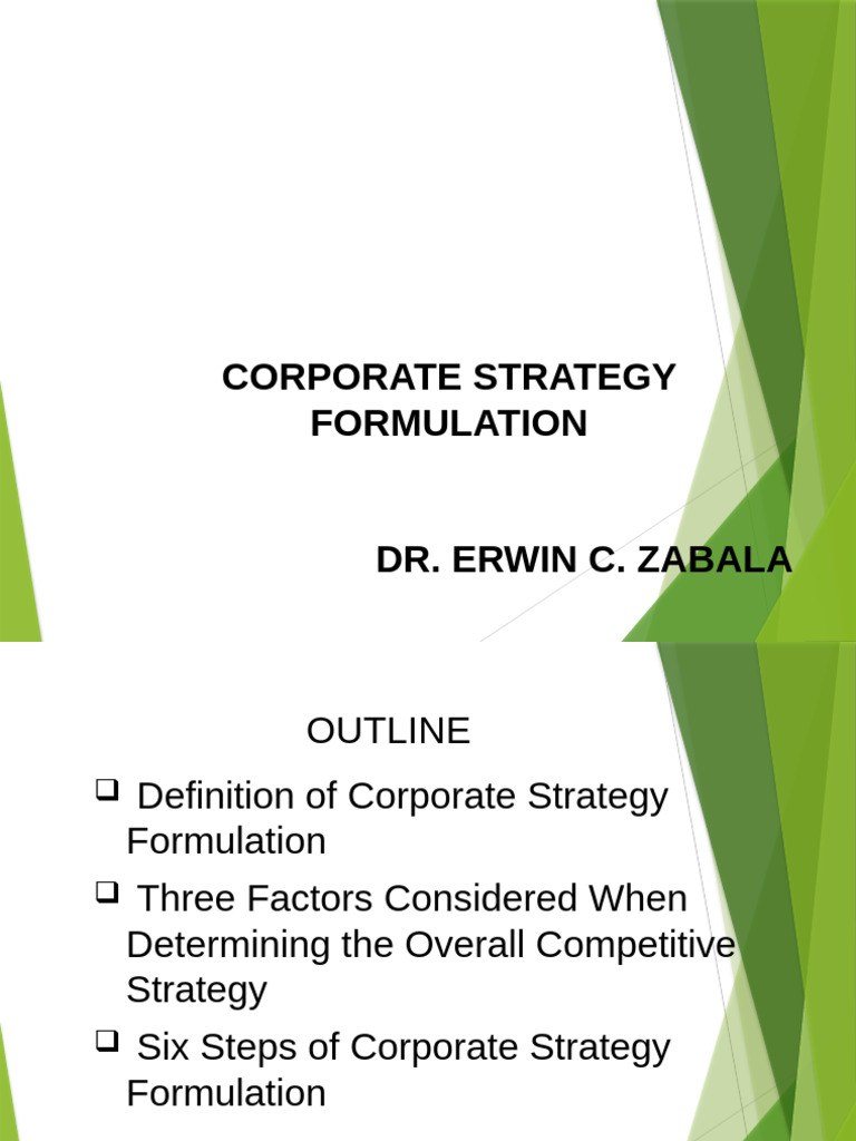 Corporate Strategy Formulation | PDF | Strategic Management | Business