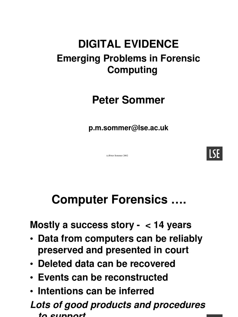 Digital Evidence: Emerging Problems in Forensic Computing | Download Free PDF | Computer ...