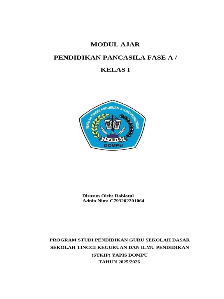 Modul Ajar Pendidikan Pancasila Kelas I | PDF