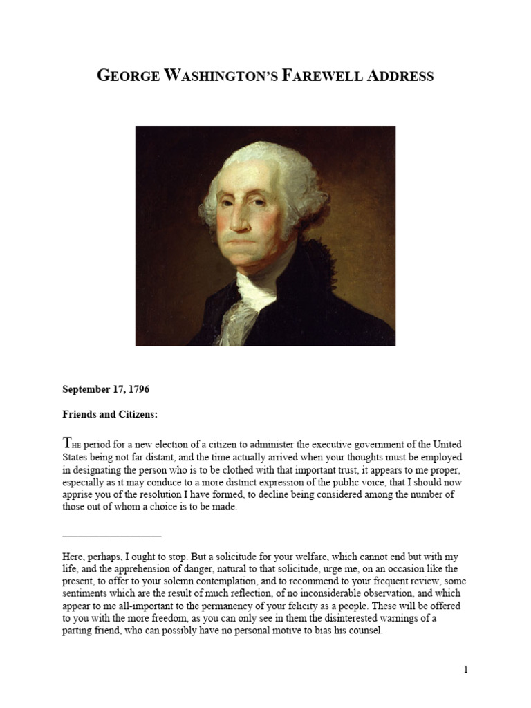 George Washington Farewell Address Excerpts | PDF