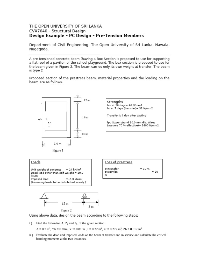 Pre Tension Design Activity 202425 | PDF | Beam (Structure) | Mechanical Engineering