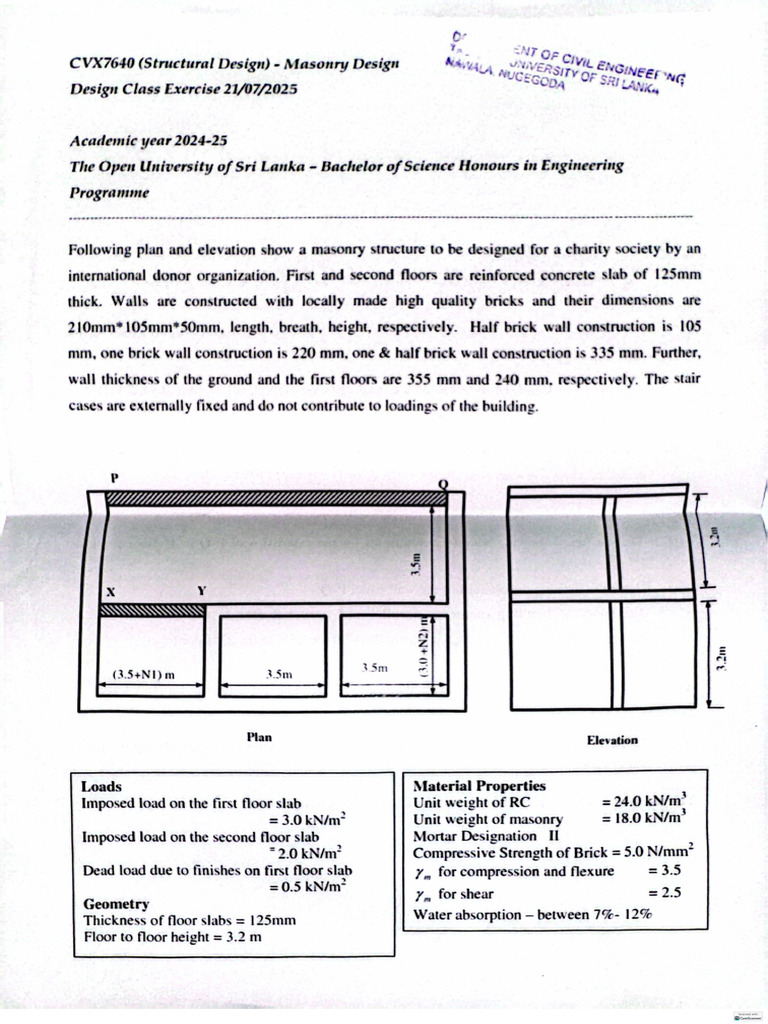 Masonry Design Activity | PDF