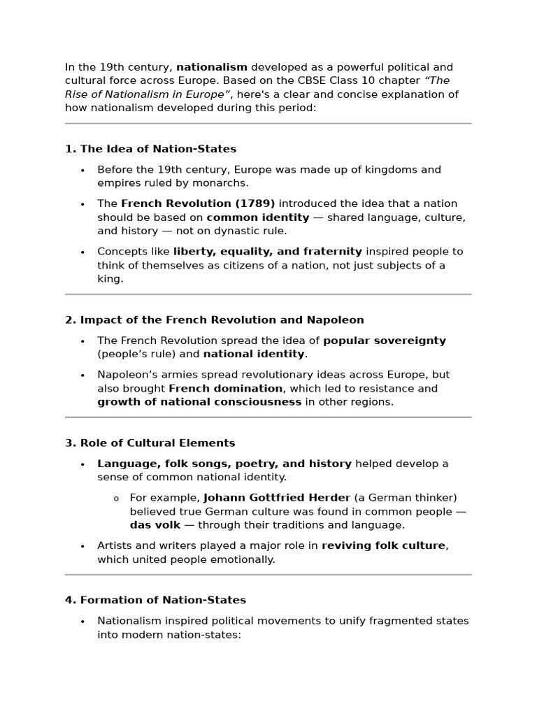 Rise of Nationalism in 19th Century Europe | PDF | Nationalism | Italy