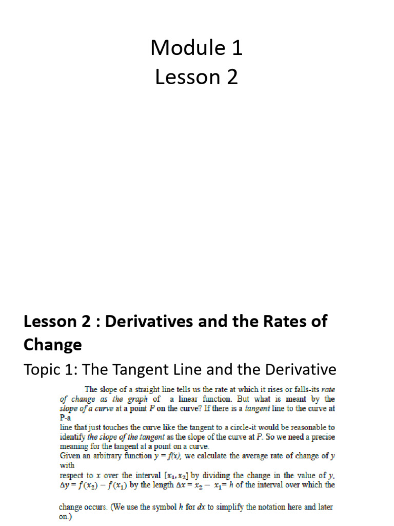 Derivatives and Rates of Change Guide | PDF