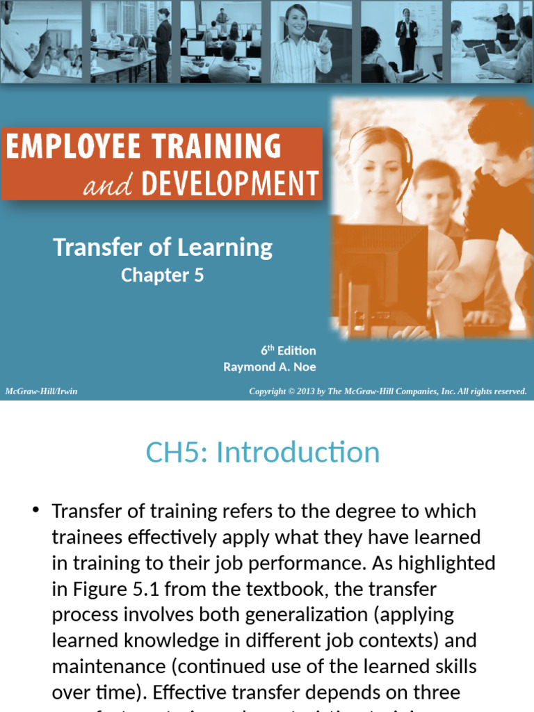 Chapter5 Transfer of Training | PDF | Learning | Knowledge Management