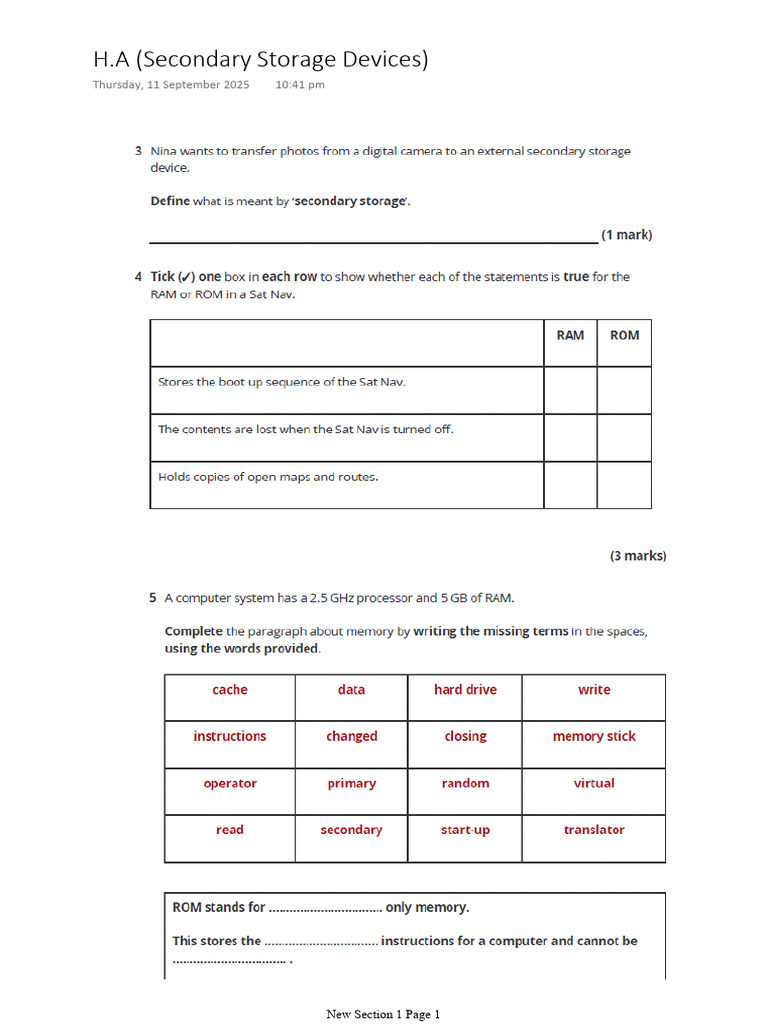 H.A (Secondary Storage Devices) | PDF
