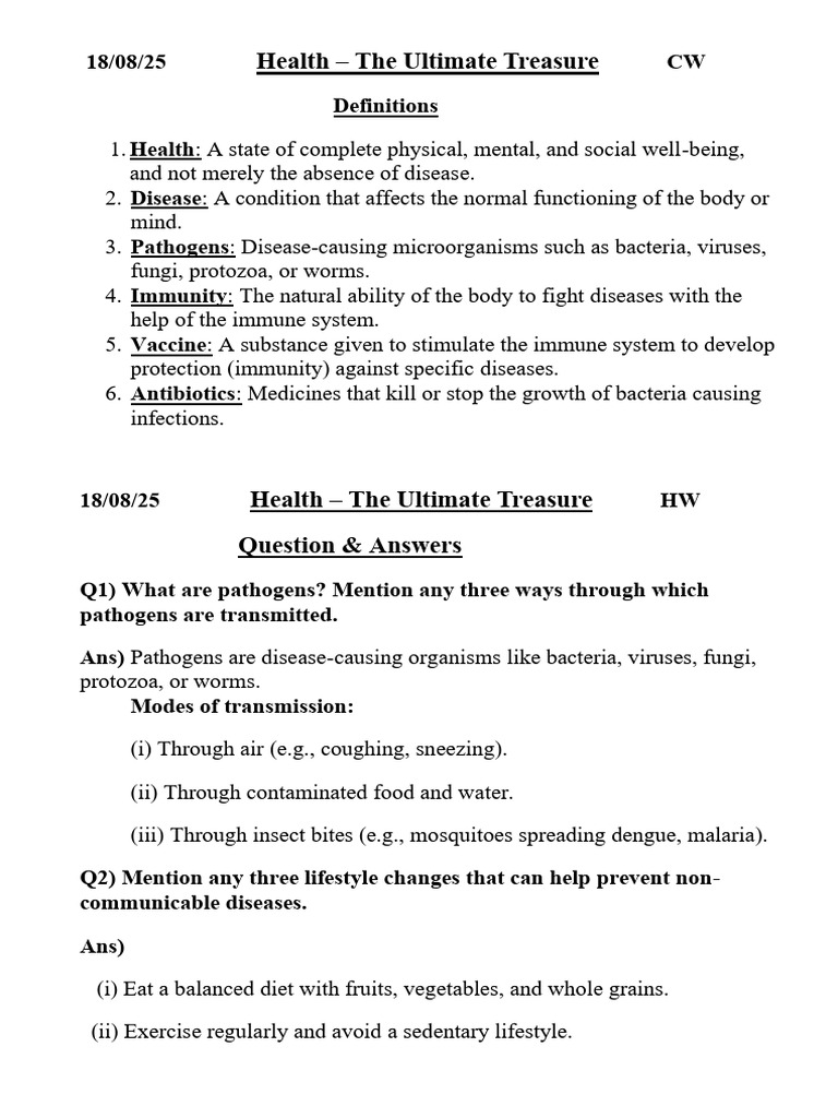 Health: The Ultimate Treasure Overview | PDF | Pathogen | Infection