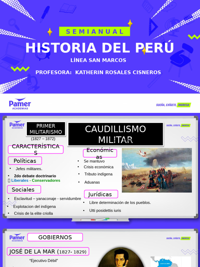 Sem6 - Primer Militarismo | PDF | América del Sur | Perú