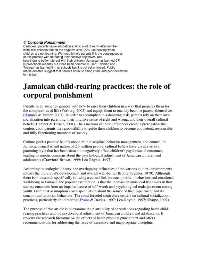 Child Rearing Practices | PDF | Violence | Child Abuse