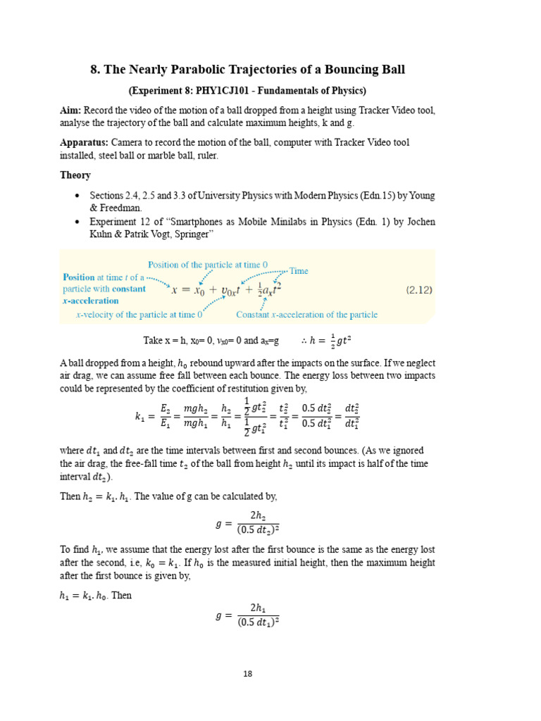 Bouncing Ball Trajectory Analysis | PDF | Rotation | Video