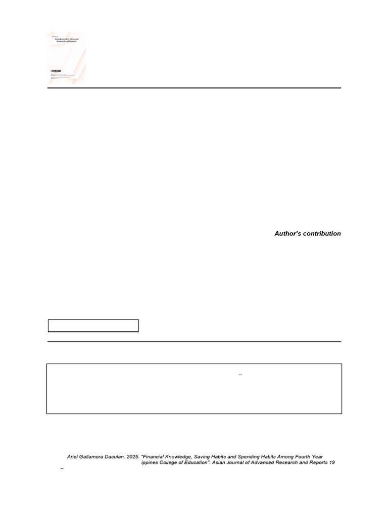 Financial Literacy in Education Students | PDF | Financial Literacy ...