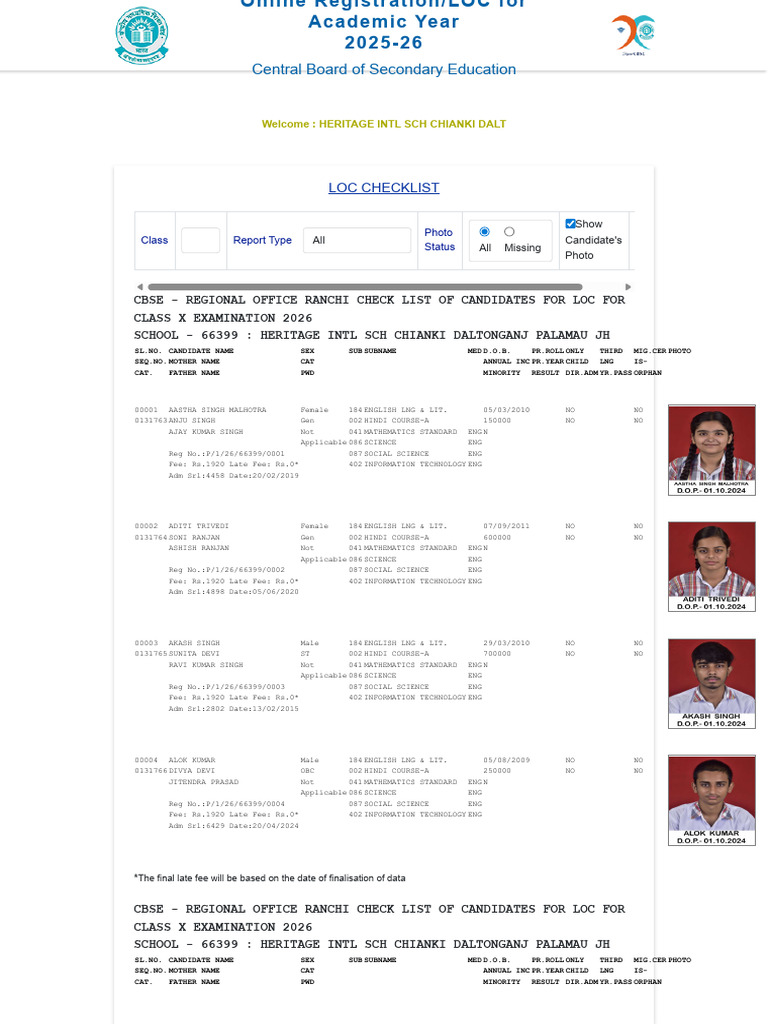 LOC X Checklist 12-09-2025 | PDF