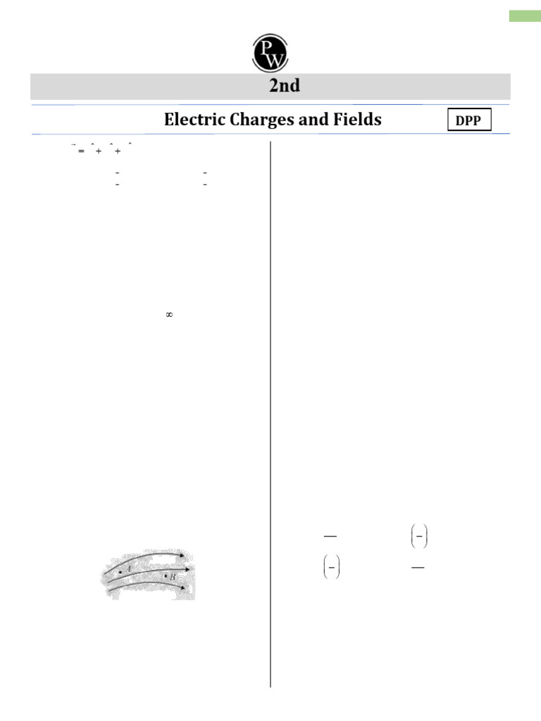 Electric Charges and Fields DPP | PDF | Capacitor | Physical Sciences