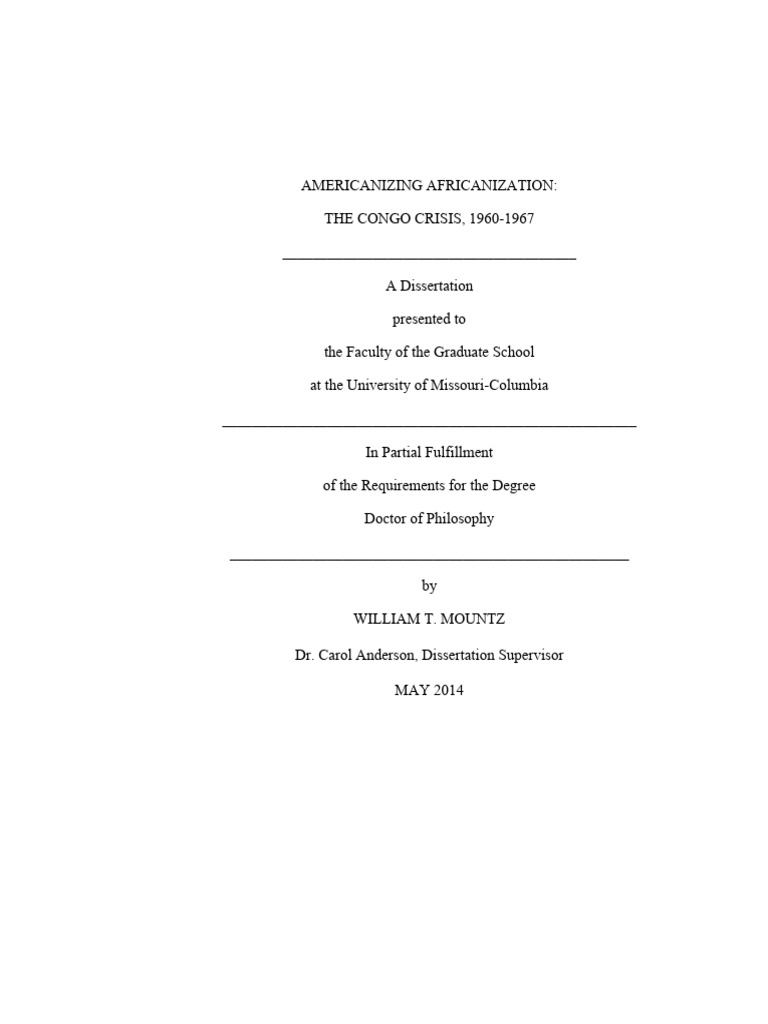 Americanizing Africanization: The Congo Crisis, 1960-1967 | PDF ...
