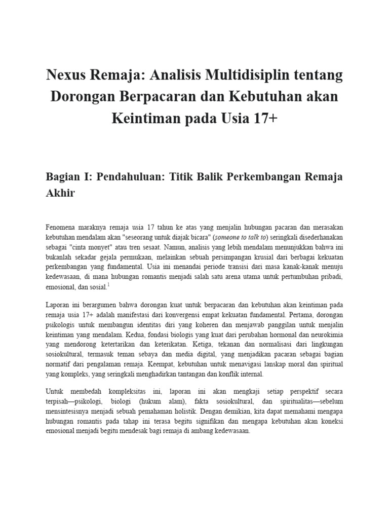 Gaya Pacaran Remaja dan Risiko Seks Bebas | PDF