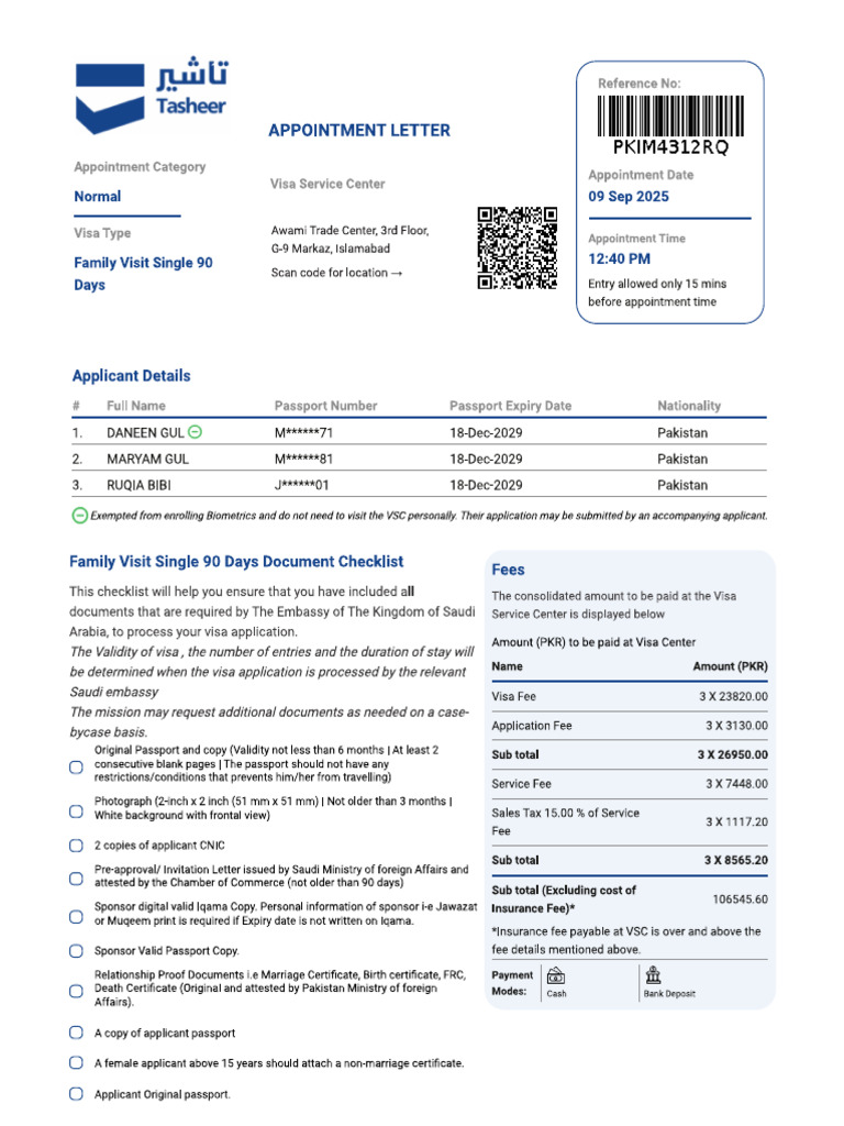 Tasheer - Appointment Letter | PDF
