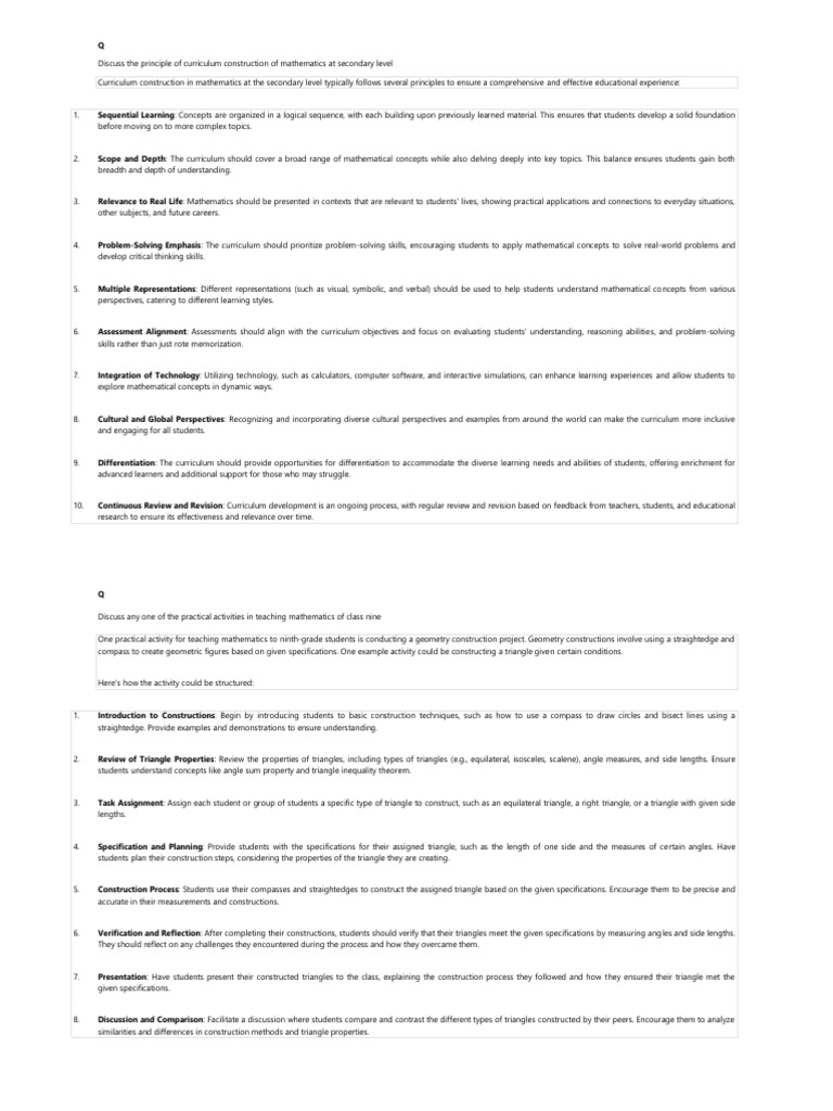 Marks 5 For Mathematics Method ... Question Solve-1 | PDF | Educational ...