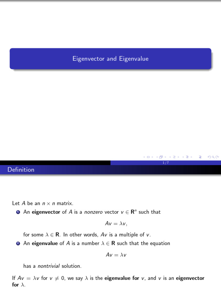 Eigenvector and Eigenvalue | PDF | Eigenvalues And Eigenvectors | Functions And Mappings