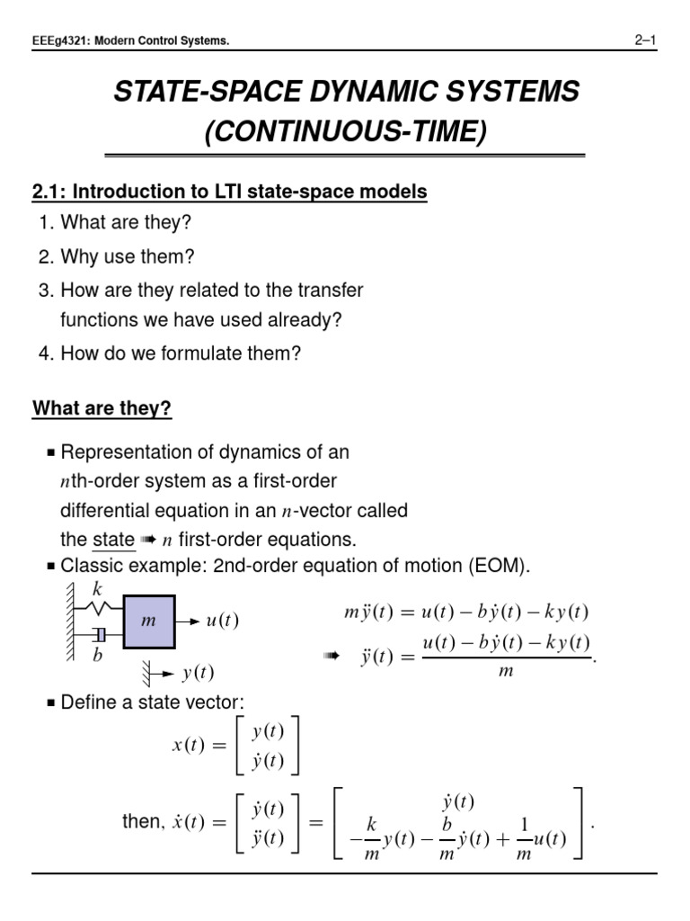 Modern Control Systems Chapter 2 | PDF | Eigenvalues And Eigenvectors | Determinant