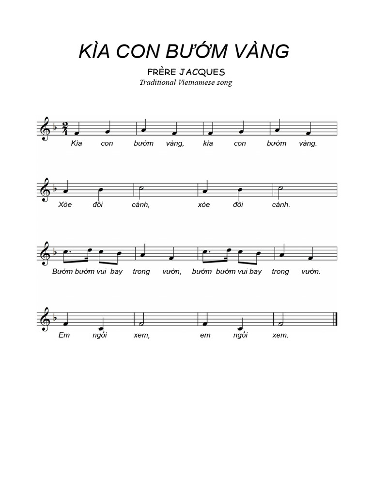 Traditionnel - Kia Con Buom Vang | PDF