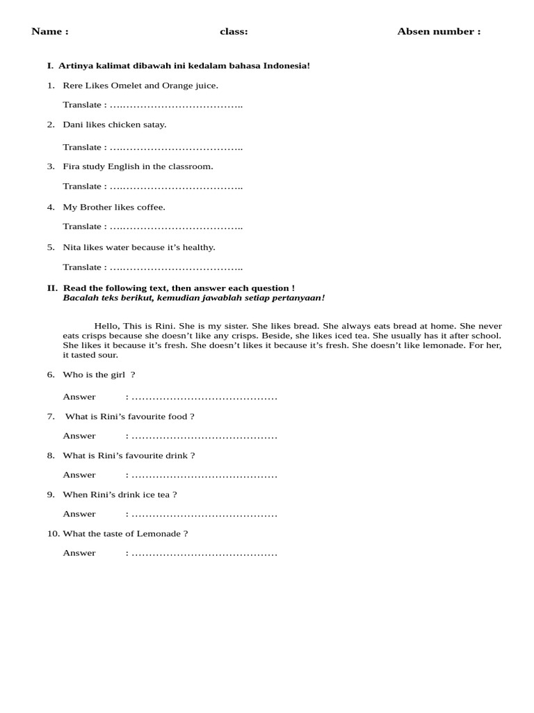English Lesson | PDF