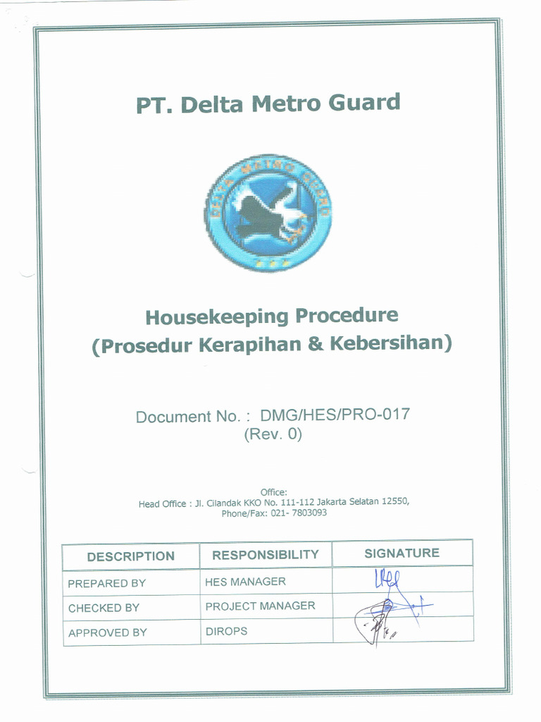 15 Housekeeping Procedure | PDF