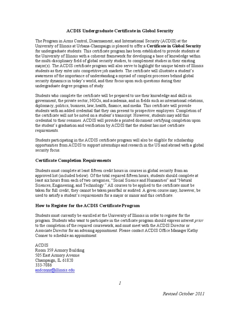 ACDIS Global Security Certificate Program | PDF | Computer Security ...