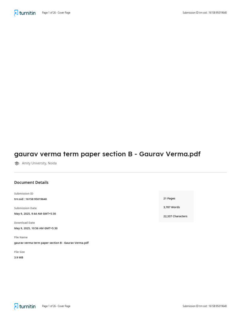 Gaurav Verma Term Paper Section B - Gaurav Verma | PDF | Citation ...