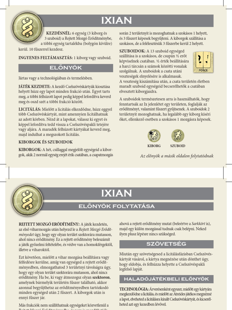 Dune - Advantages - Ixian and Tleilaxu v1.0 | PDF