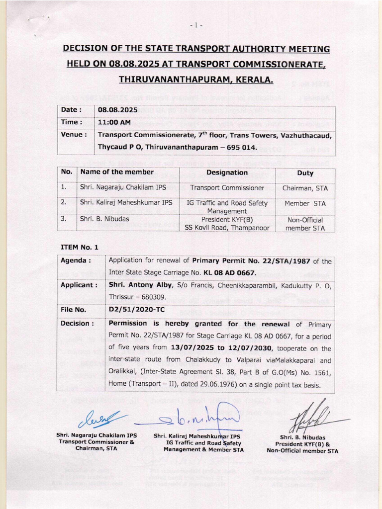 Stage Carriage Timings Permit BBC BSVI | PDF