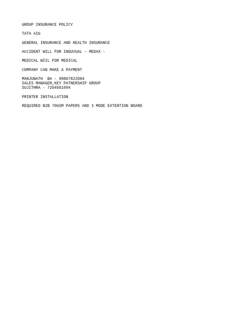 Group Insurance Policy | PDF