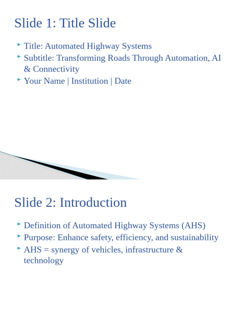 Automated Highway Systems Overview | PDF | Automation | Controlled ...