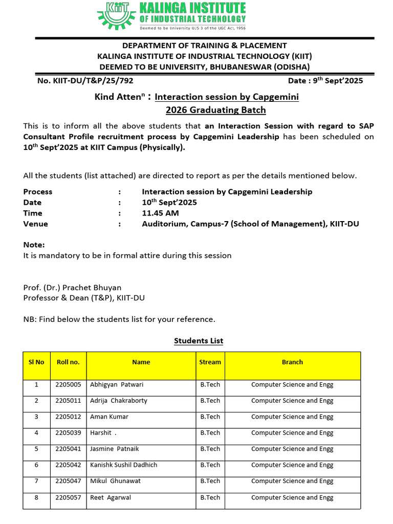 Capgemini Interview Session Details | PDF | Science | Computing