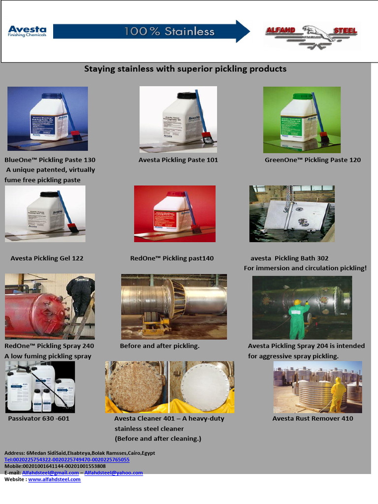 Avesta Pickling Products Overview | PDF