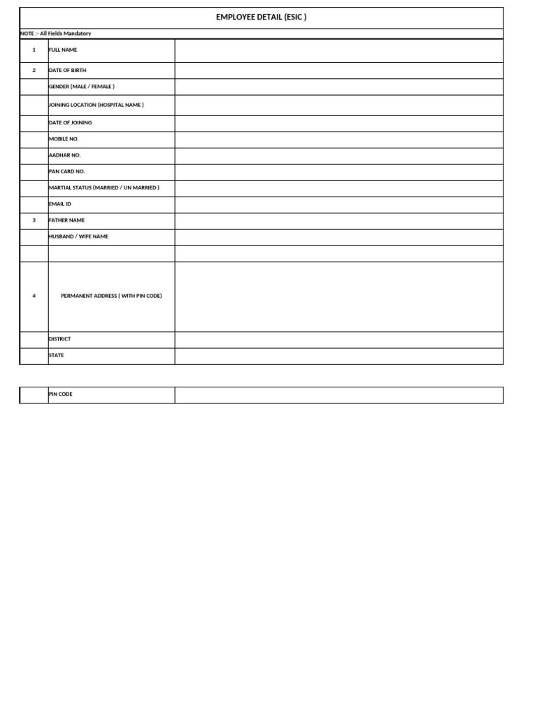 Esic Form 1 | PDF