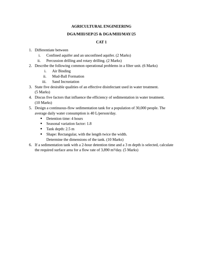 Ag Eng III Sepmay25 Cat 1 | PDF