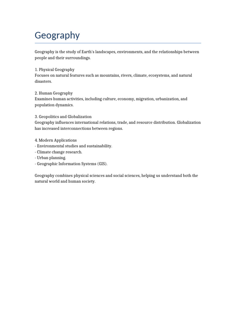 Understanding Geography: Key Concepts | PDF