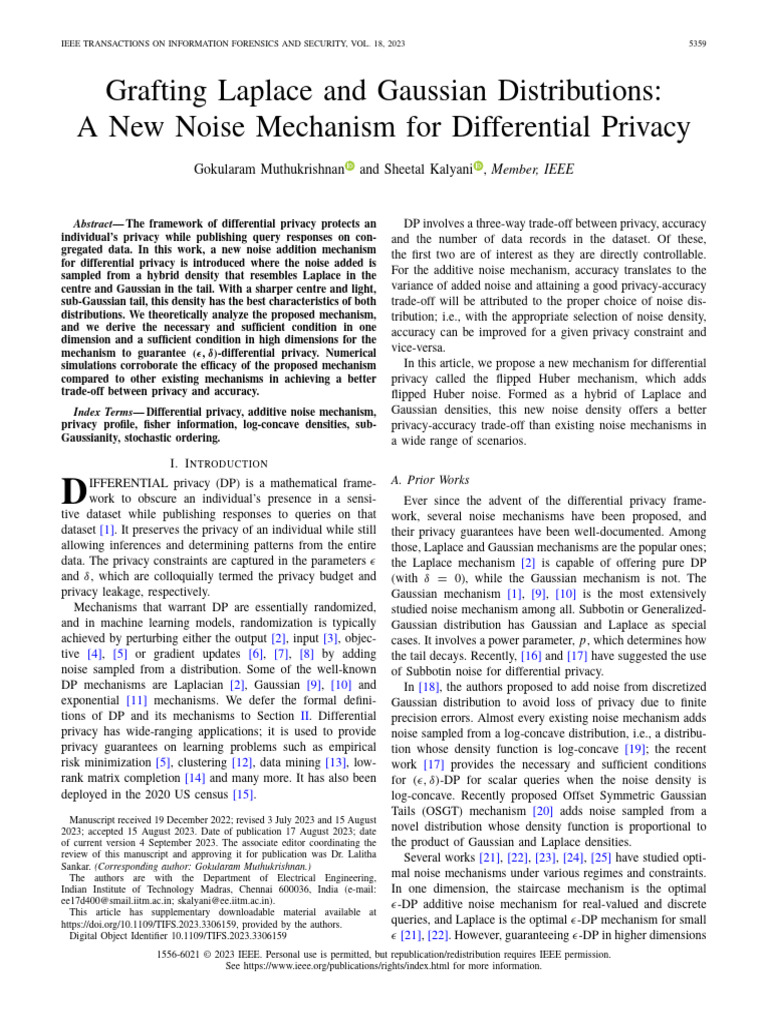 Grafting Laplace and Gaussian Distributions A New Noise Mechanism For ...