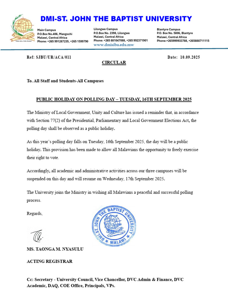 Public Holiday for Polling Day Notice | PDF
