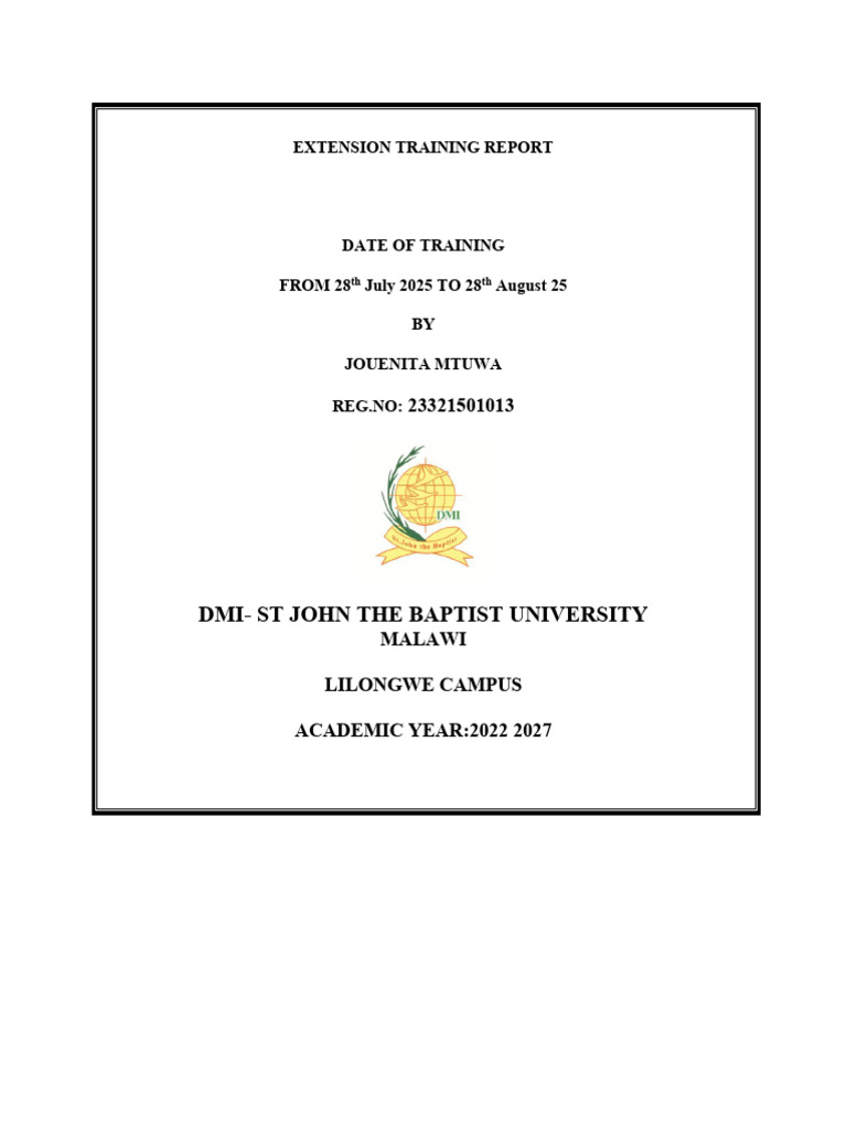 Field Work Report Jouenita Mtuwa | PDF | Community | Literacy