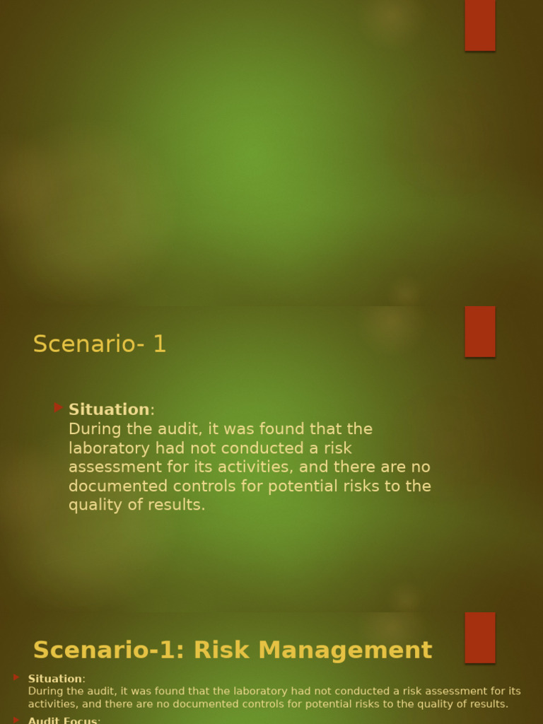 Audit Scenarios CL 8 | PDF | Audit | Internal Audit
