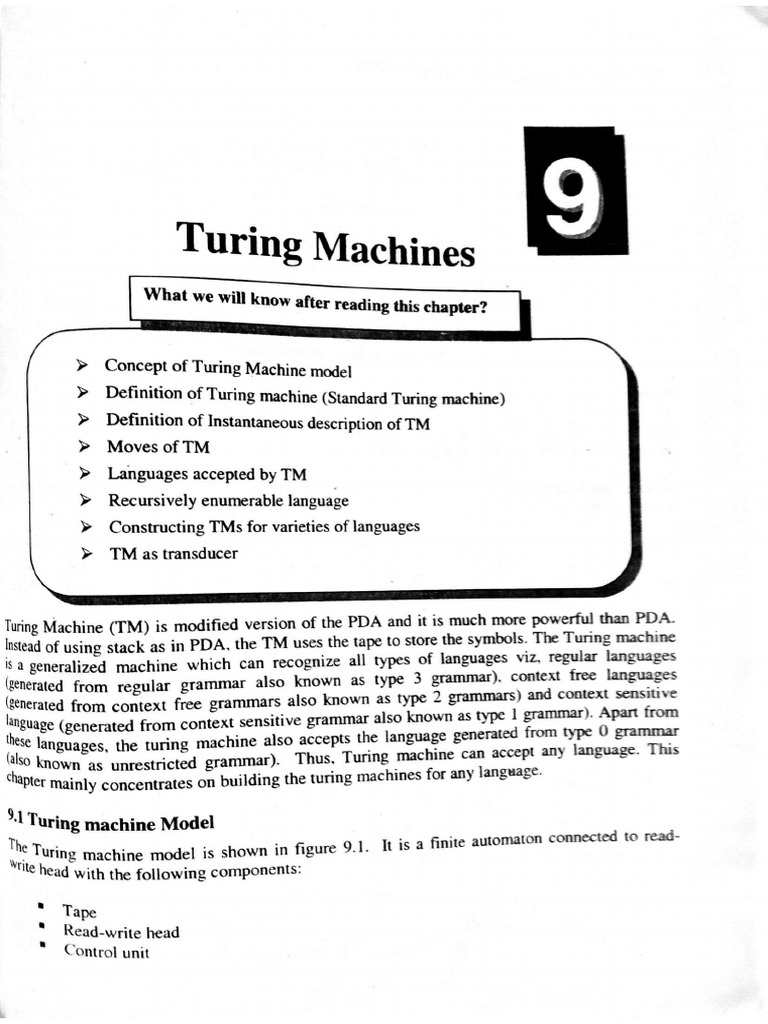 Bcs503 Module 5 Problems On Turing Machines | PDF