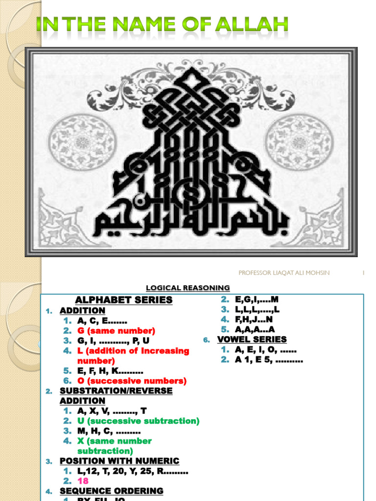 Logical Reasoning: Alphabet & Letter Series | PDF | Linguistics