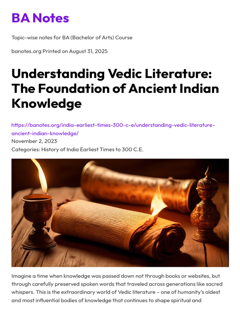 Understanding Vedic Literature - The Foundation of Ancient Indian ...