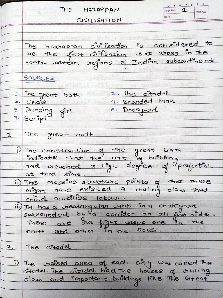 The Harappan Civilisation - Notes | PDF