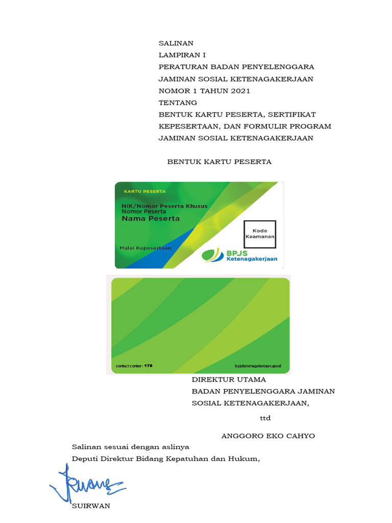 Contoh Kartu BPJS Dan Form Pendftaran BPJS | PDF