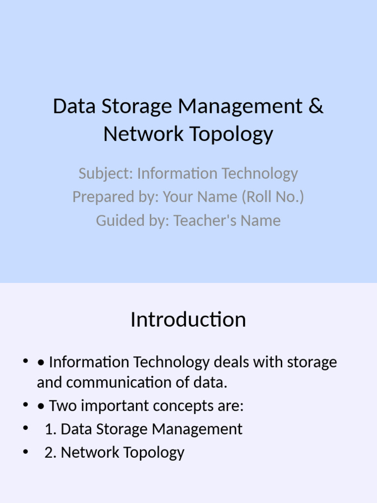 Data Storage Management & Network Topology | PDF | Network Topology ...